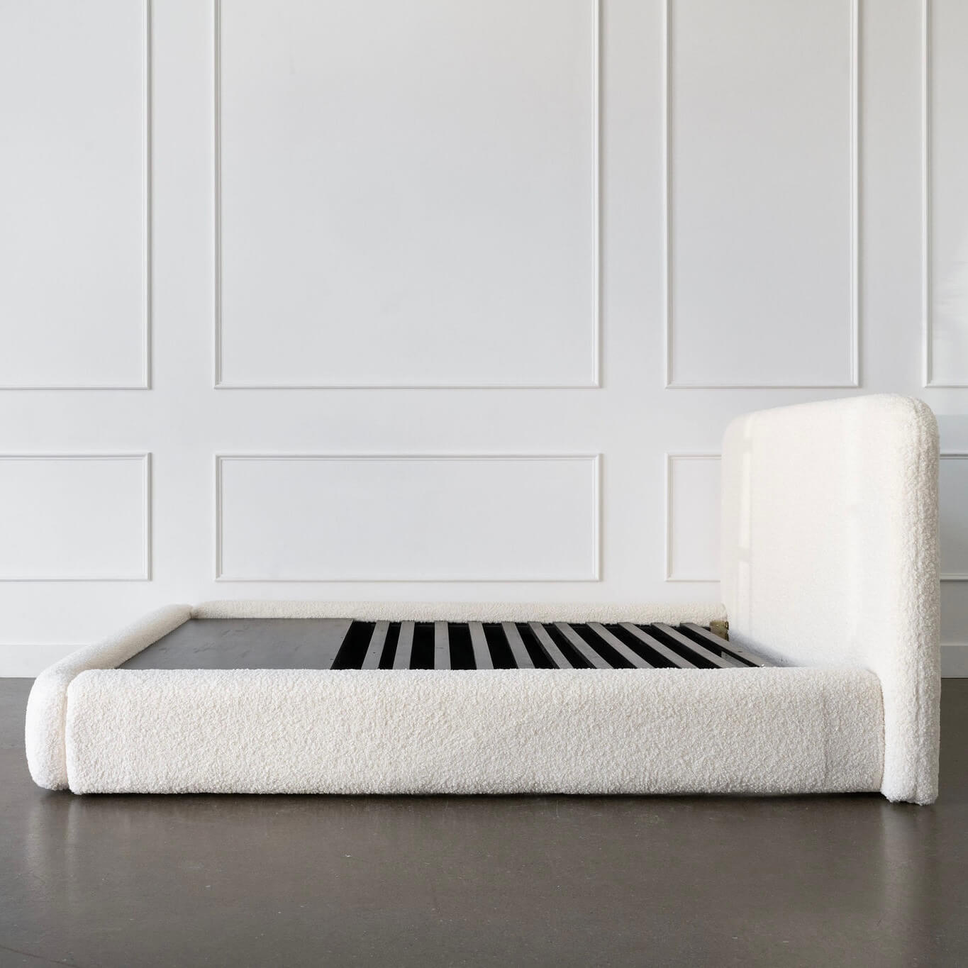 Modern & Minimal Teddy bear Boucle storage bed – Mim Concept